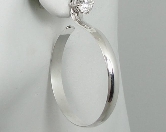 Hoop EARRING JACKETS, Diamond Jackets, Sterling Silver Dangle Jacket ...