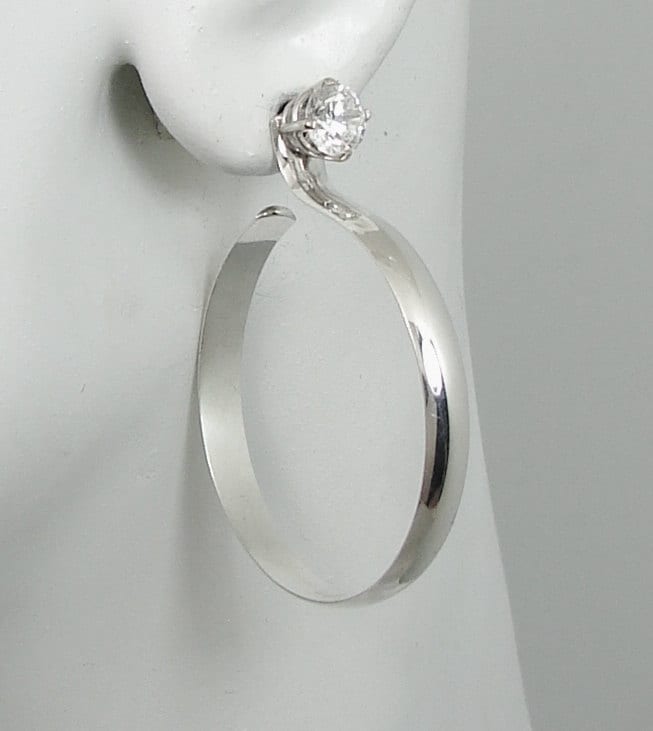Hoop EARRING JACKETS, Diamond Jackets, Sterling Silver Dangle Jacket ...