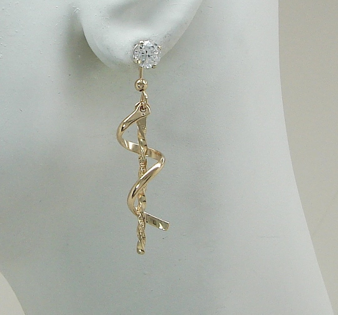 Earring Jackets, Gold Spiral With Twist Dangle Jackets, Jackets for ...