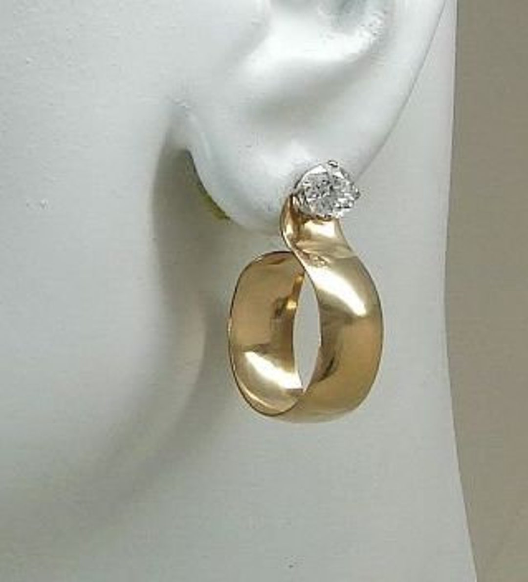 EARRING JACKETS, Gold Dangle Hoop Diamond Jackets, Jackets for Suds ...