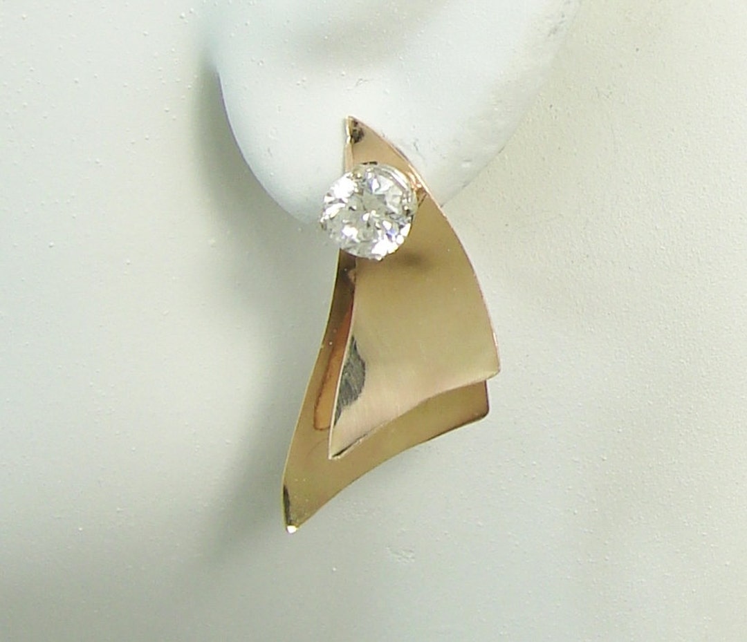 EARRING JACKETS for Studs, Diamond Jackets, Gold Gem Jackets, Ear ...