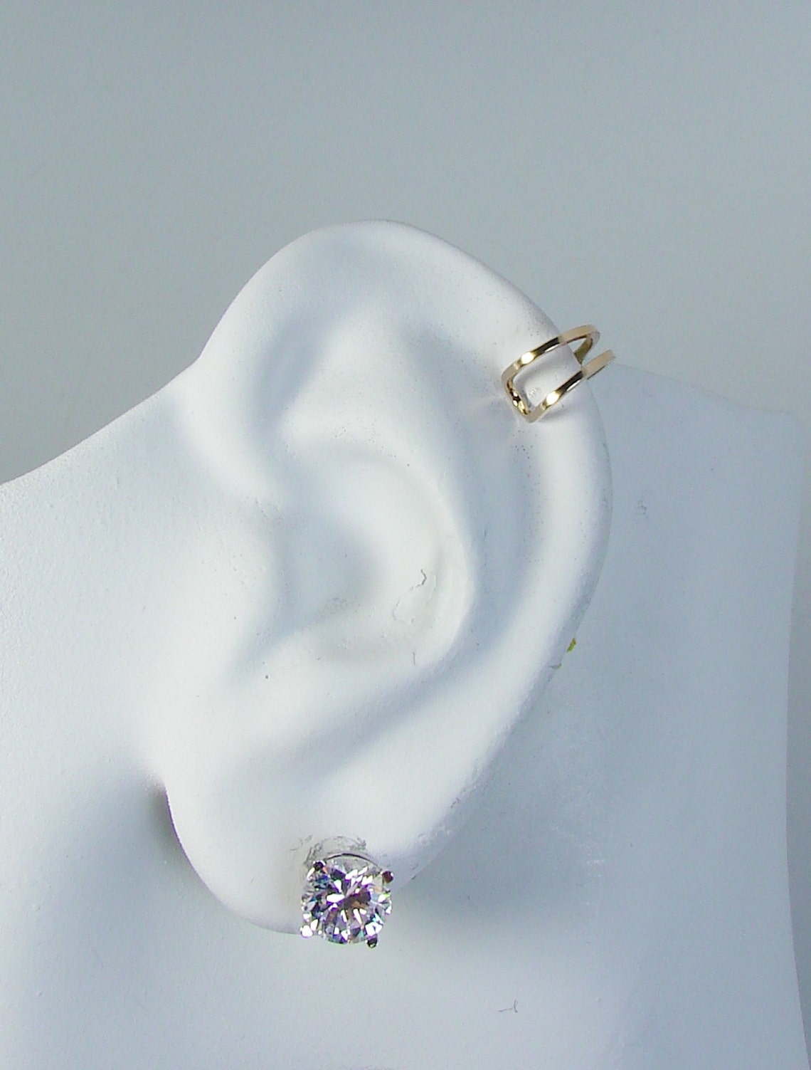 Helix Piercing Cartilage Hoop Hex Piercing 14K Gold Body | Etsy