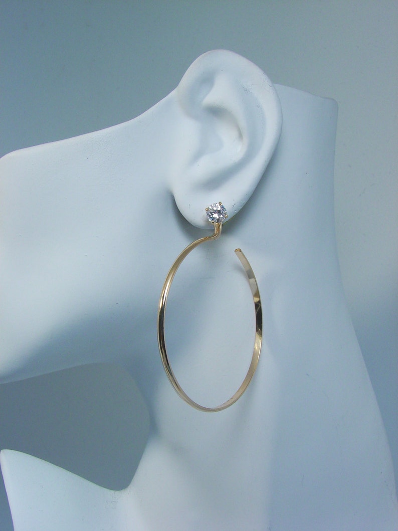 Earring Jackets Gold Extra LARGE Hoop Earring Jackets | Etsy