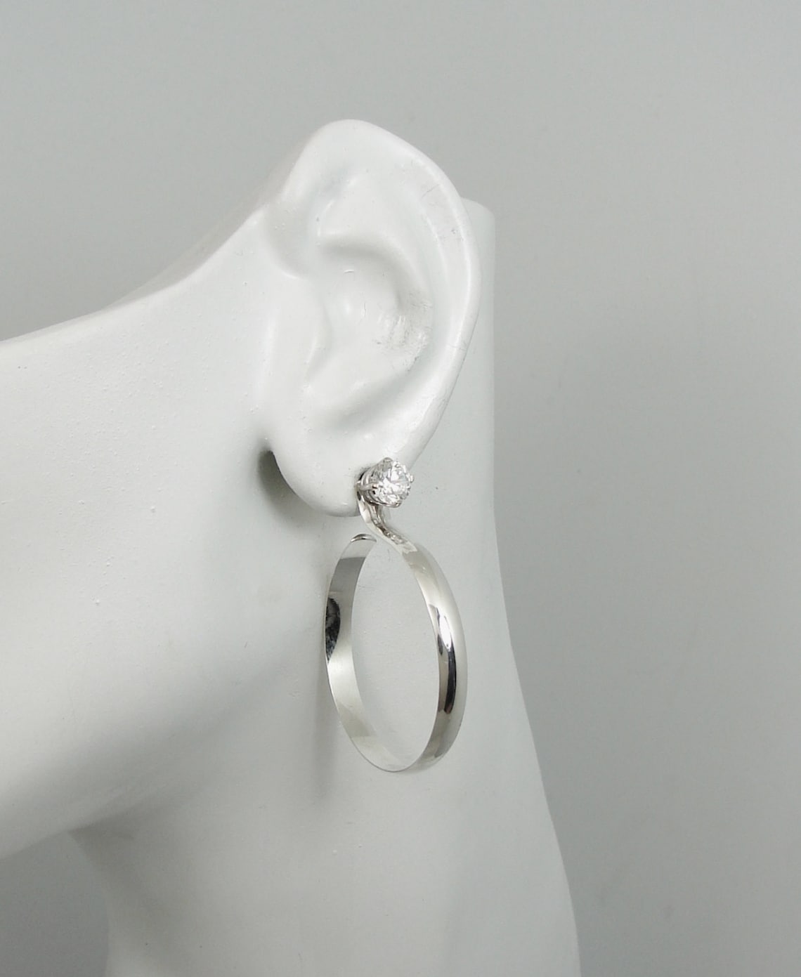 Hoop EARRING JACKETS, Diamond Jackets, Sterling Silver Dangle Jacket ...