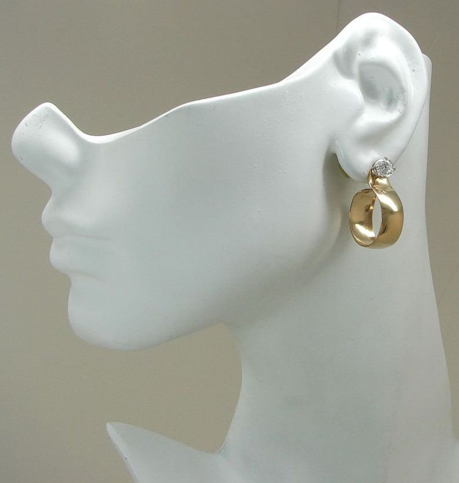 EARRING JACKETS Gold Dangle Hoop Diamond Jackets Jackets for | Etsy