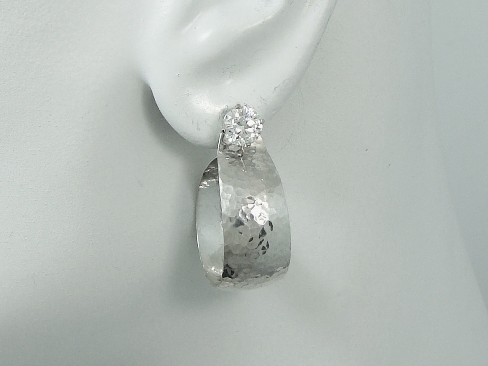 EARRING JACKETS Silver Dangle Hoop Jackets Post Earring | Etsy