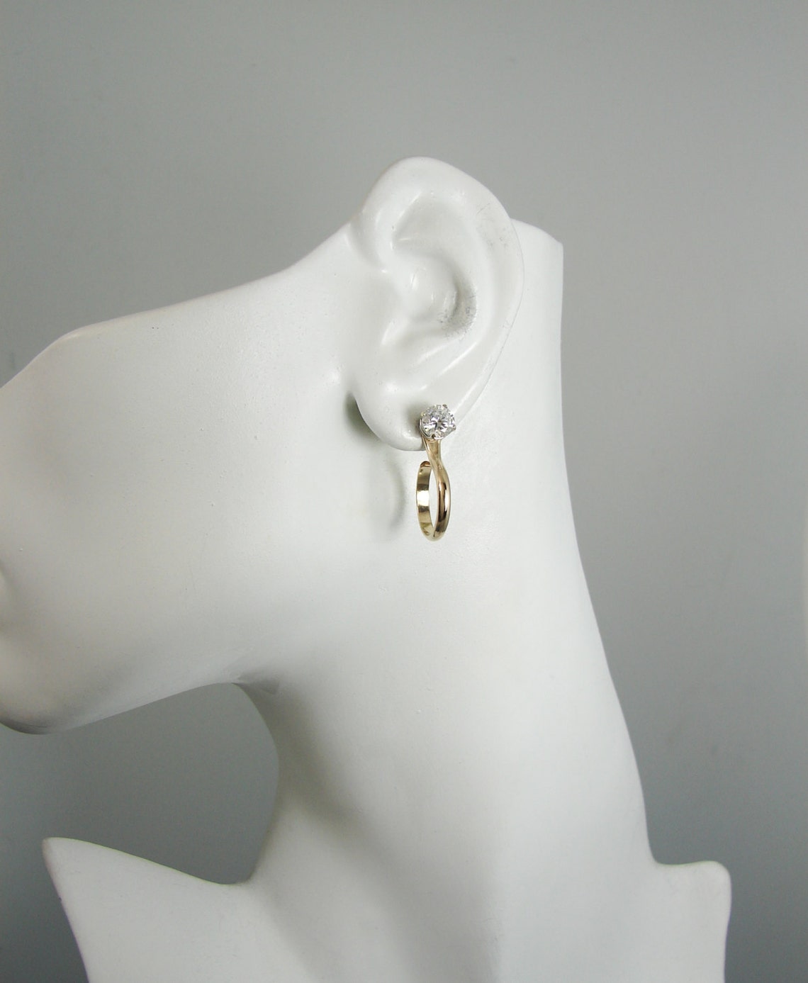 Earring Jackets, Gold Jacket for Studs, Diamond Dangle Jackets, Post ...