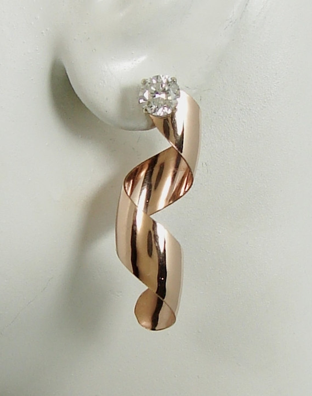 Earring Jackets, Rose Pink Gold Post Earring Jacket, Stud Jackets ...