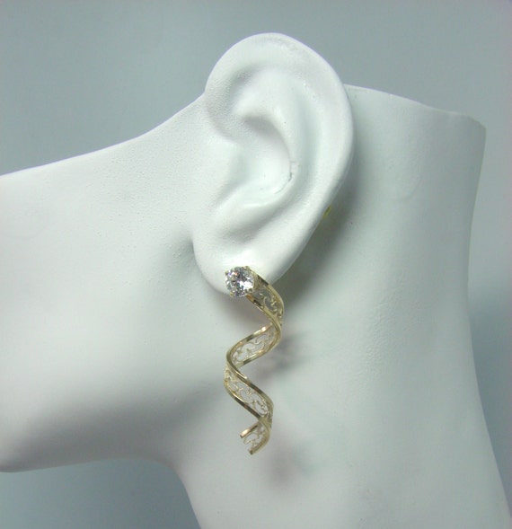 EARRING JACKETS 14K Gold Filled Spiral Filligree Design | Etsy