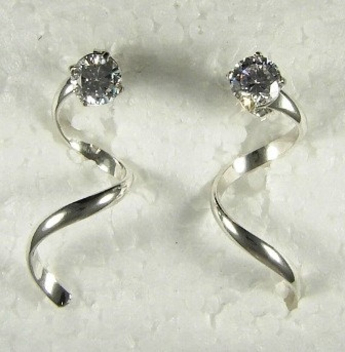 Earring Jackets Sterling Silver Dangle Ear Jacket Diamond - Etsy