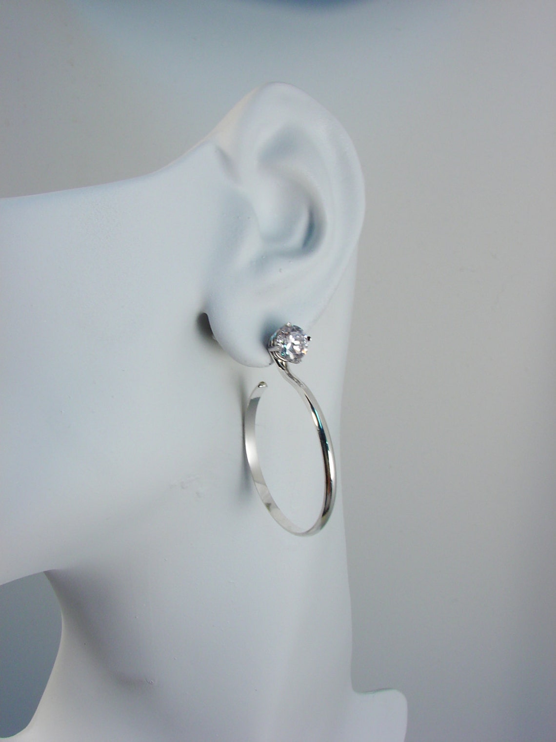 EARRING JACKETS Silver Hoop Jackets for Diamonds, Jackets for Earrings ...