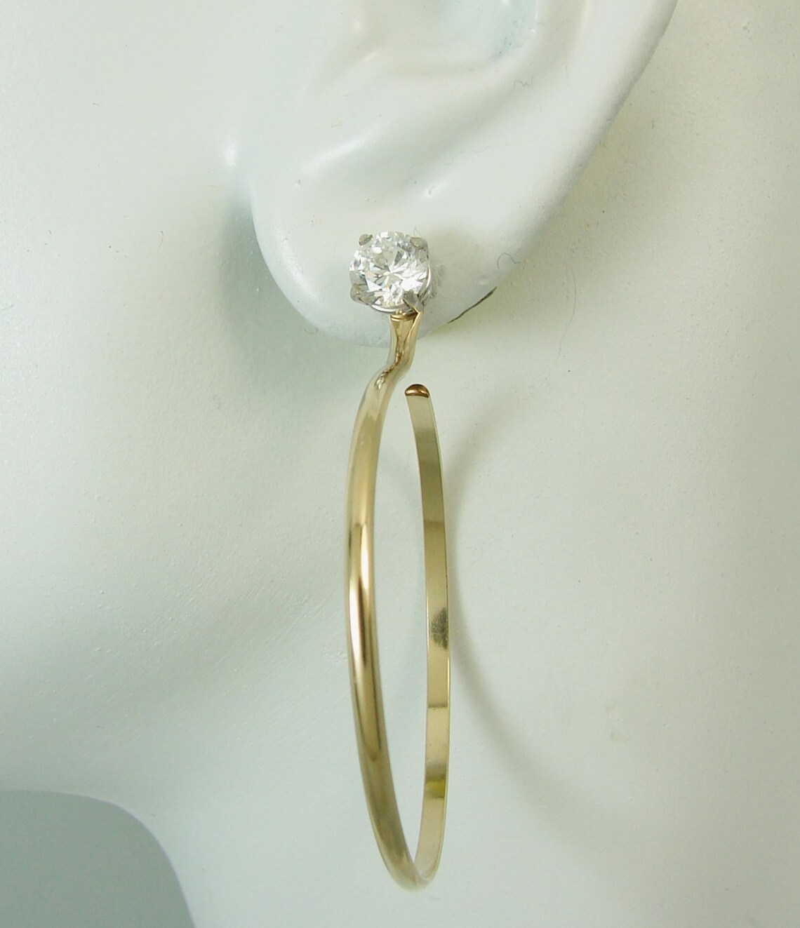 Earring Jackets for Studs, Large Dangle Hoop Gold Earring Jacket ...