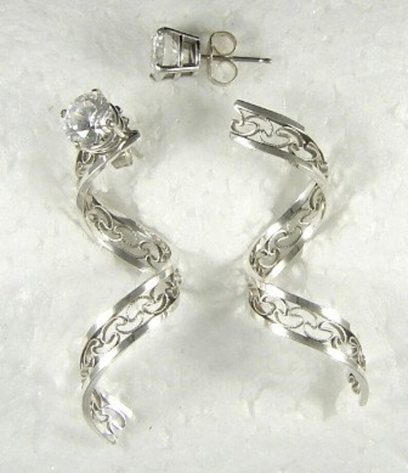 Earring Jackets Silver Drop Jackets for Studs Post Earring | Etsy