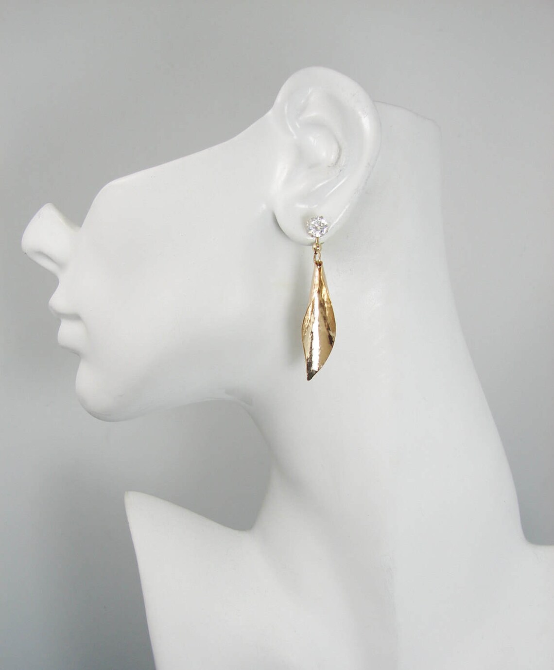 Earring Jackets for Studs Gold Dangle Hammered Calla Lily Ear - Etsy