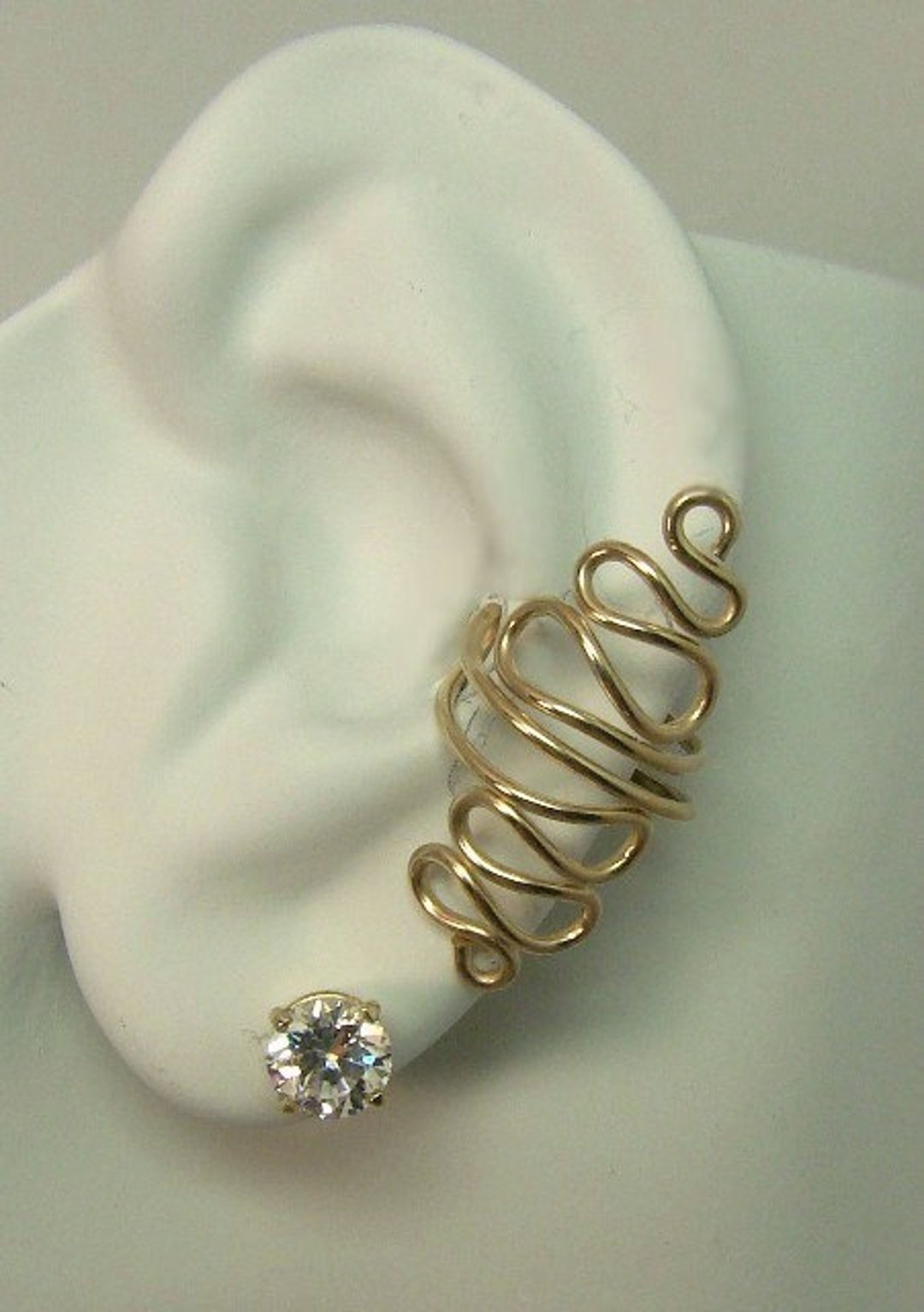 Ear Cuff, Gold Ear Cuff, Non-pierced, Cartilage Wrap, Earring Fake ...