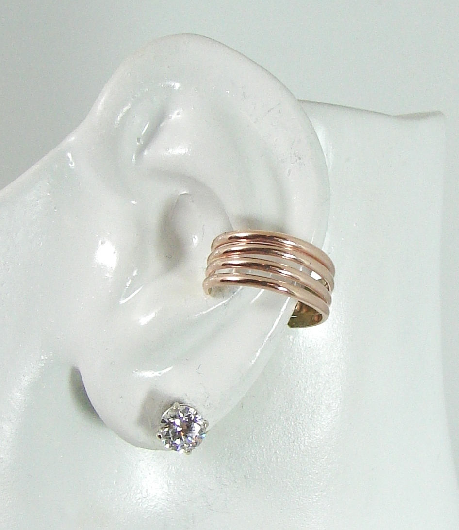 Ear Cuff PINK Rose Gold Earcuff Non-pierced Cartilage Wrap - Etsy