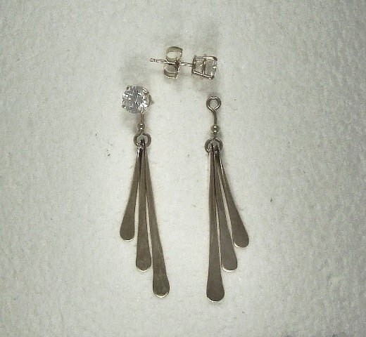 Earring Jackets Triple Dangle Sterling Silver Gemstone - Etsy