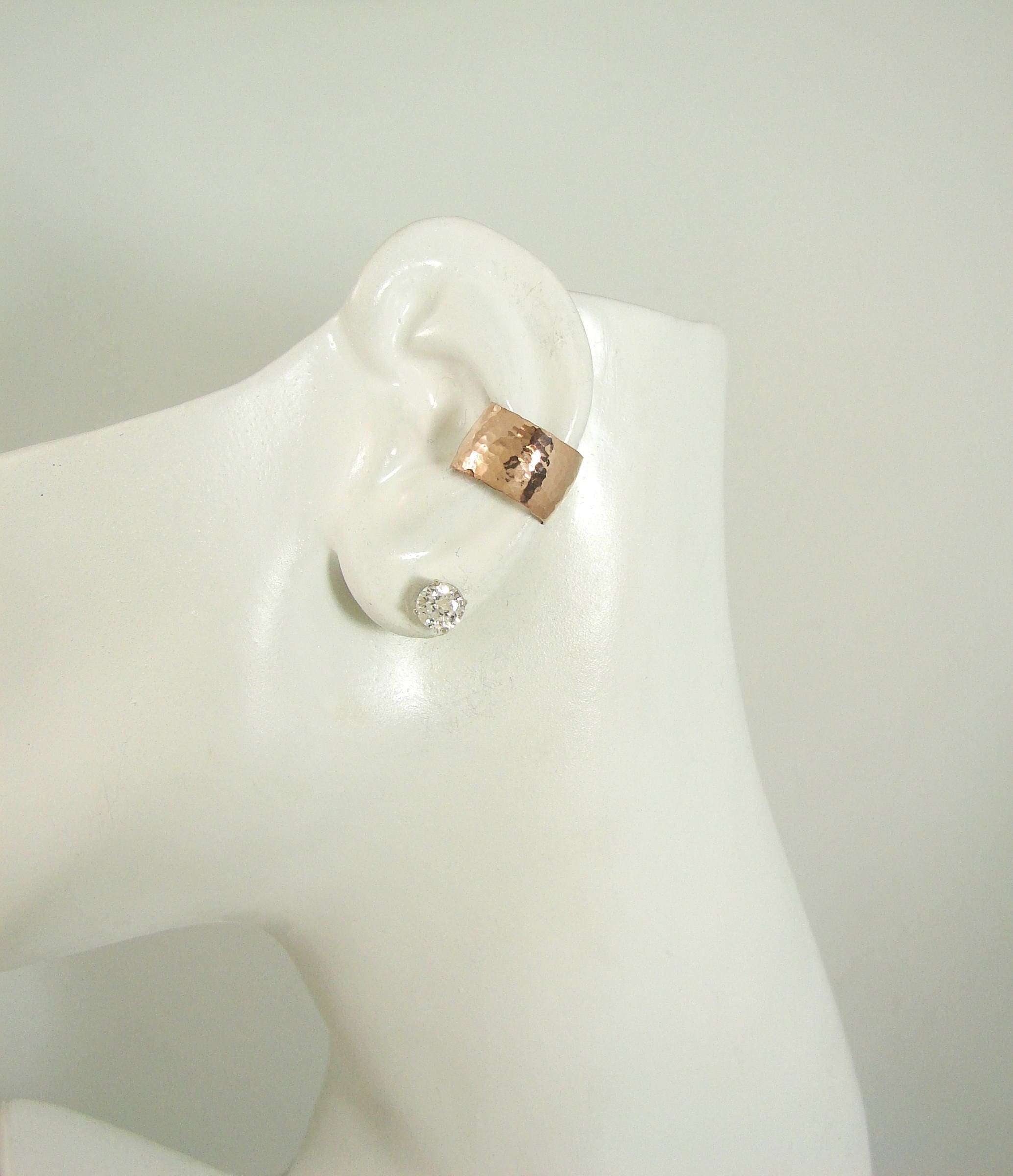 Ear Cuff Pink 14K ROSE Gold Ear cuffNon-pierced Cartilage | Etsy