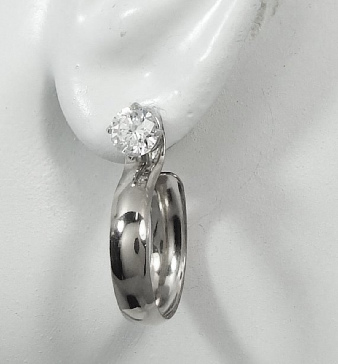 EARRING JACKETS Sterling Silver Medium Dangle Hoop Jackets - Etsy