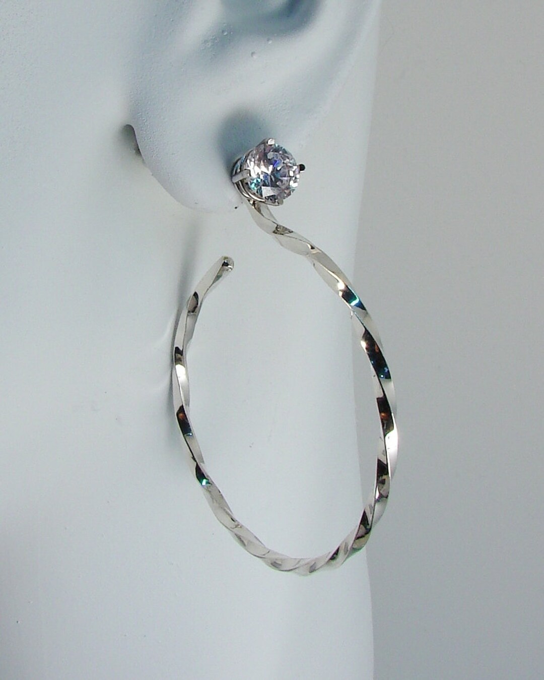 EARRING JACKETS BIG Hoop Dangle Sterling Silver Large Hoop Earring ...