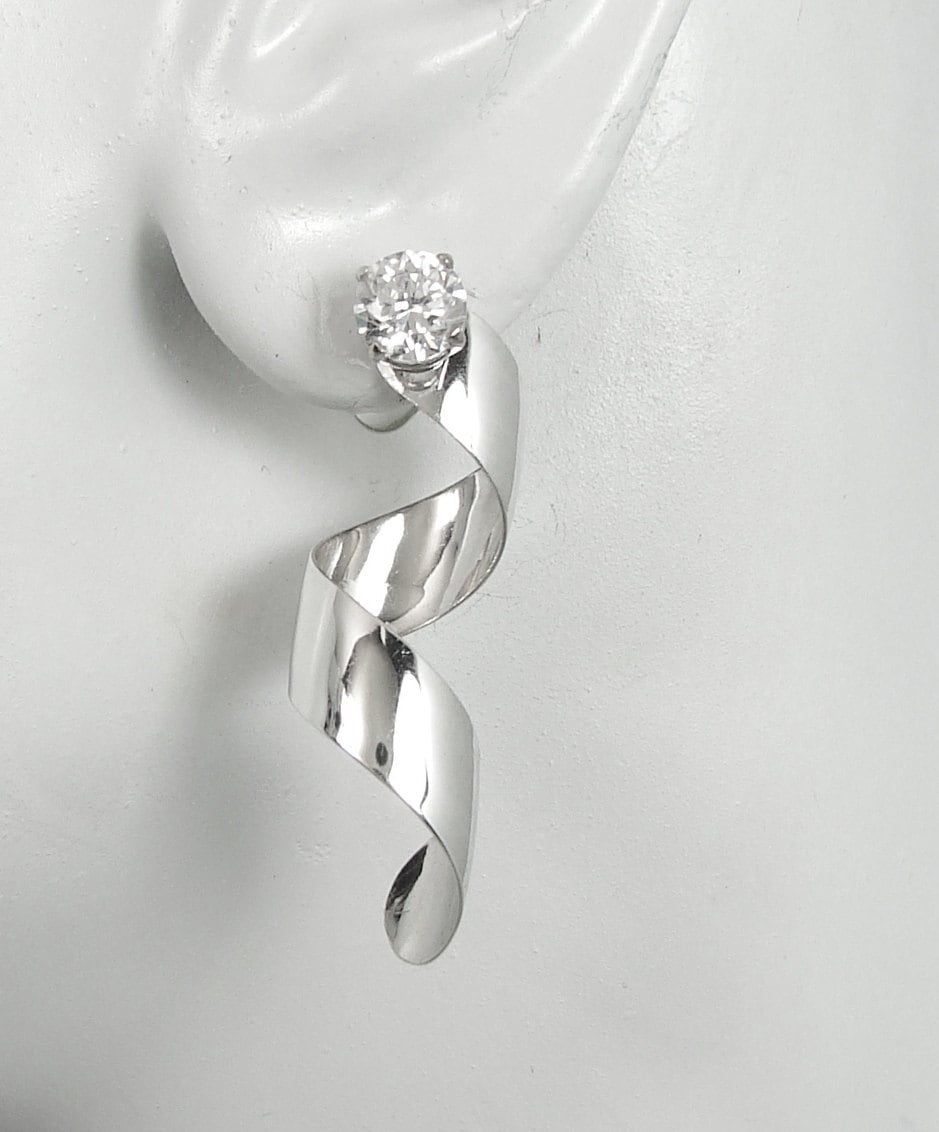 Earring Jackets for Studs Diamond Jackets Silver Post - Etsy