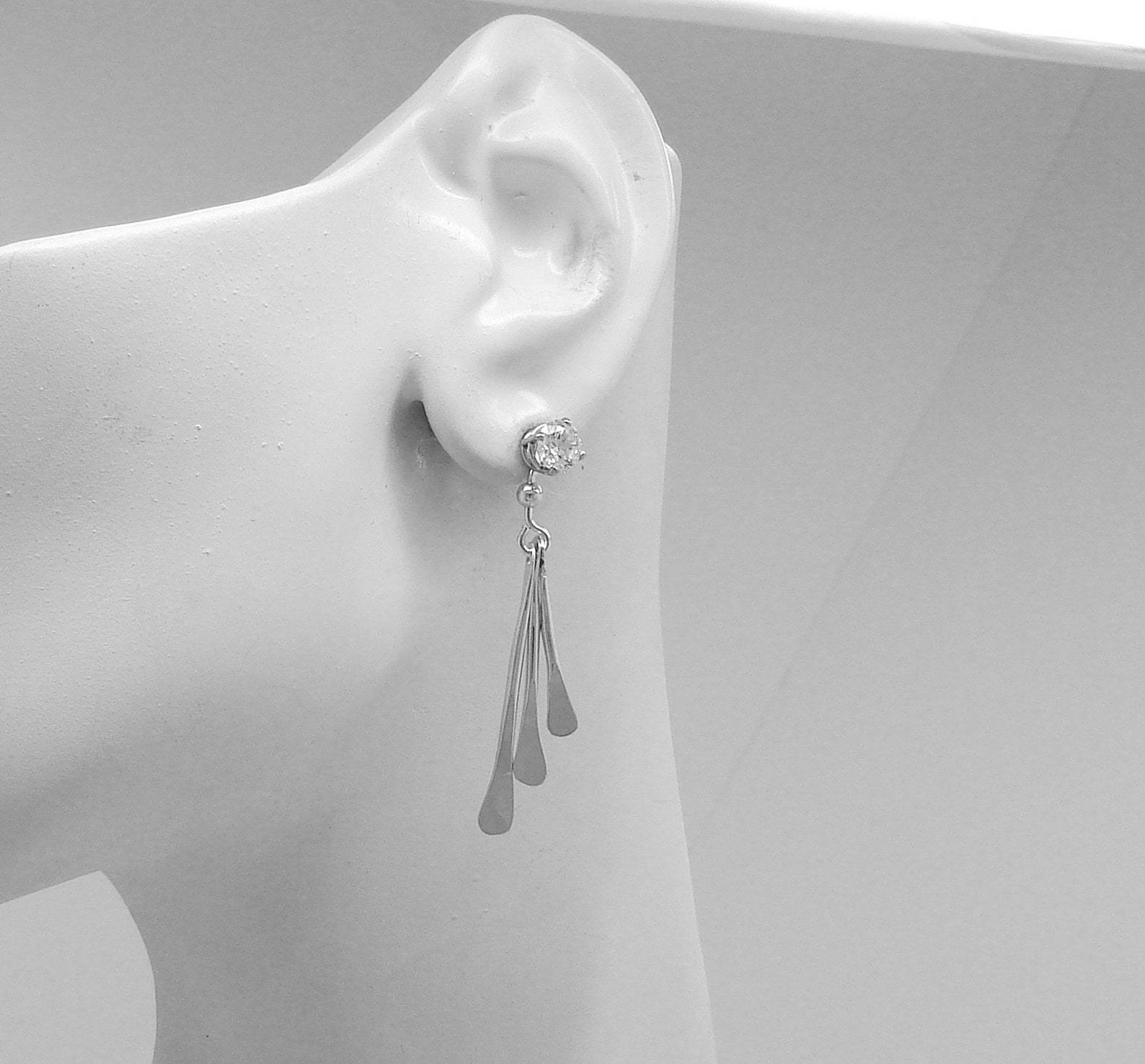 Earring Jackets Triple Dangle Sterling Silver Gemstone Enhancer Triple ...