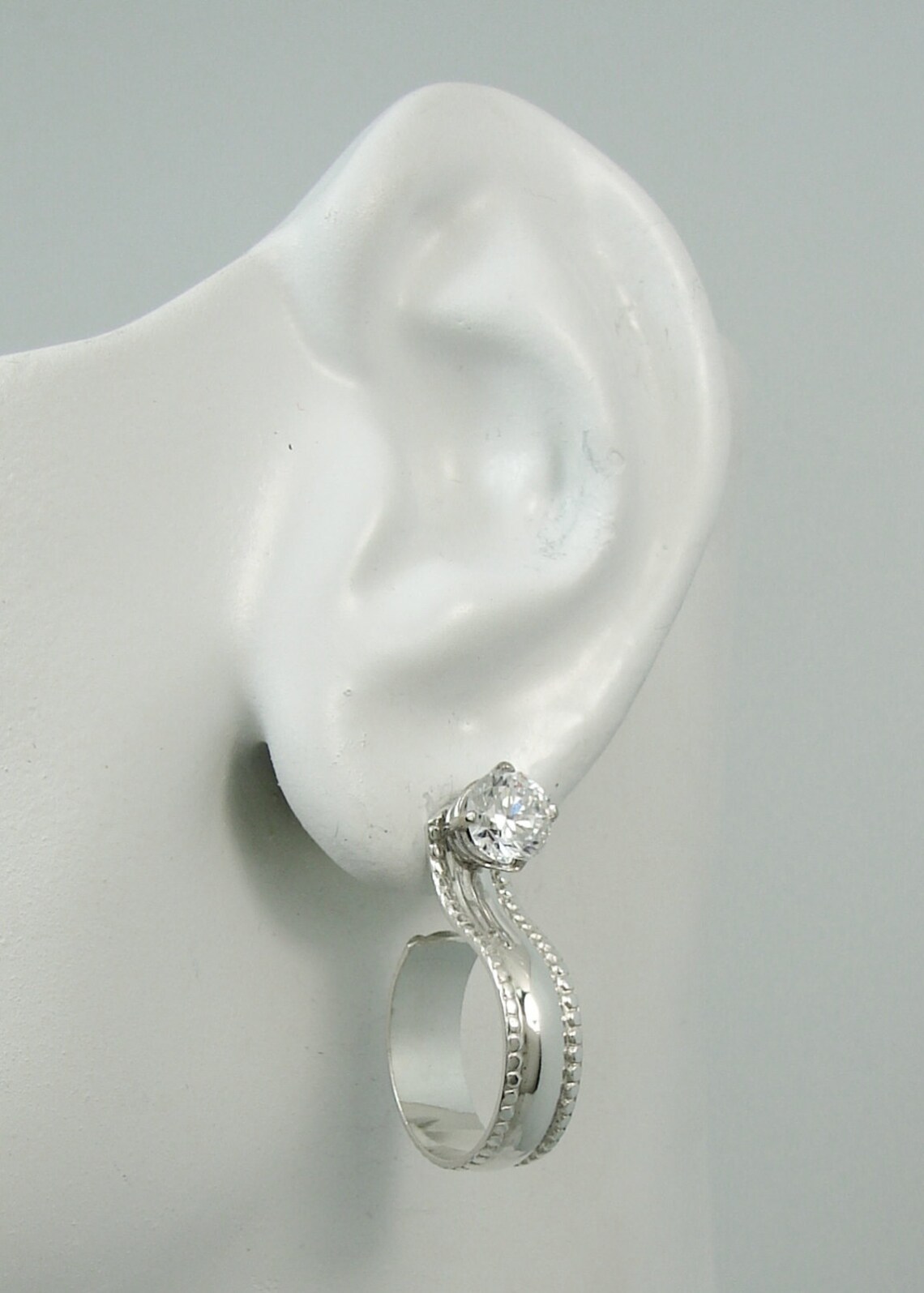 EARRING JACKETS Silver Dangle Hoops Jackets for Diamonds - Etsy