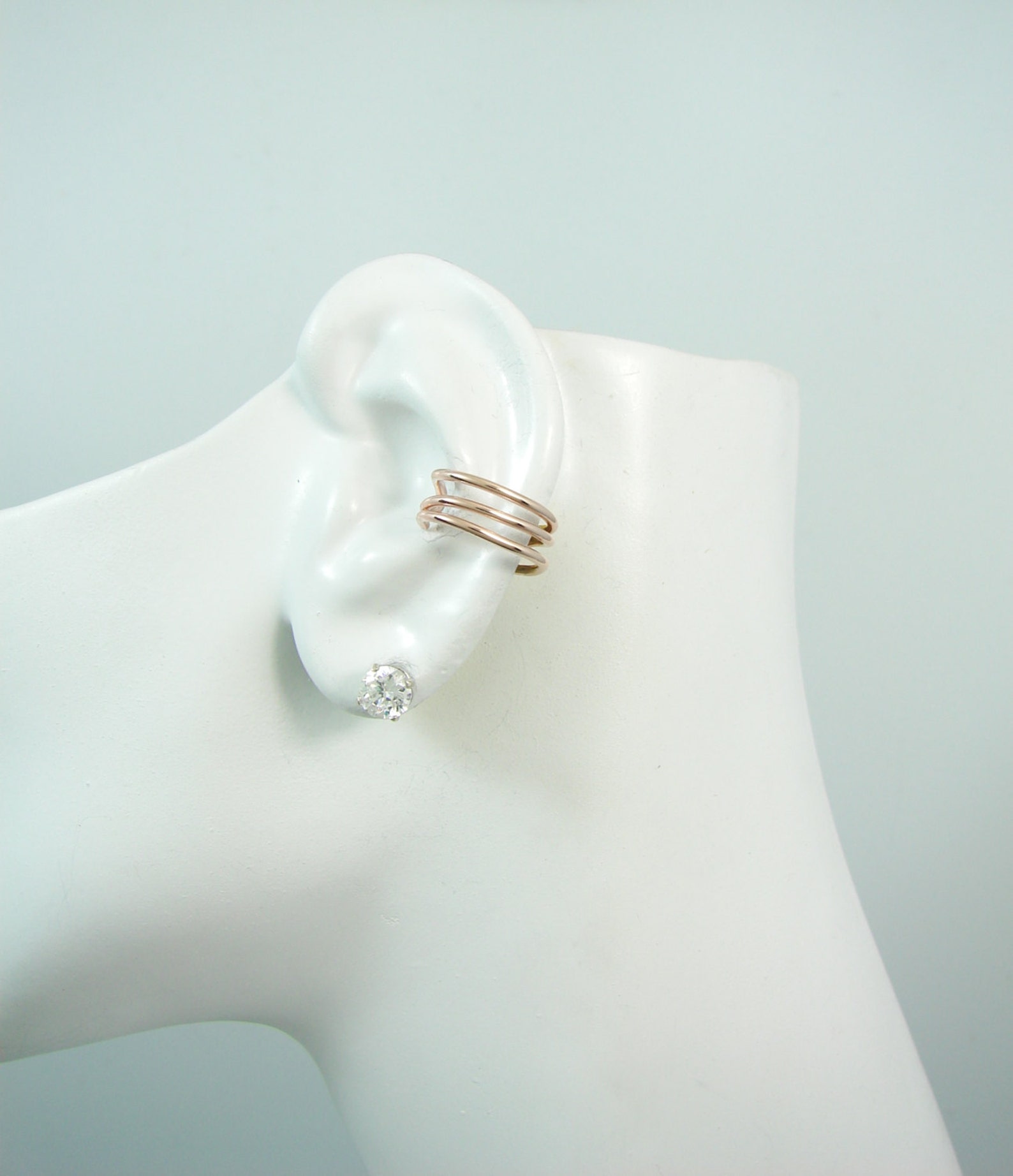 Gauge POST Hoop Earring for Conch Piercing Pink Rose Gold - Etsy