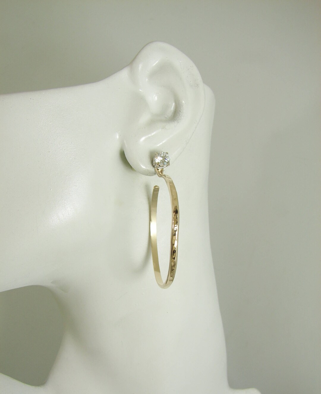 Earring Jackets for Studs, Large Dangle Hoop Earring Jacket, Half Round ...