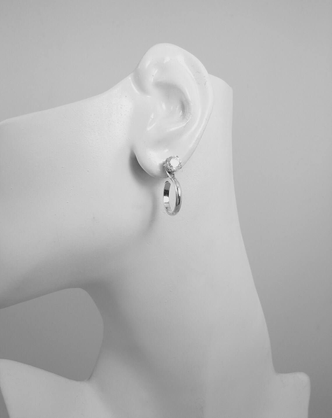 Earring Jackets Dangle Drop Hoop Half Round Diamond Jackets | Etsy