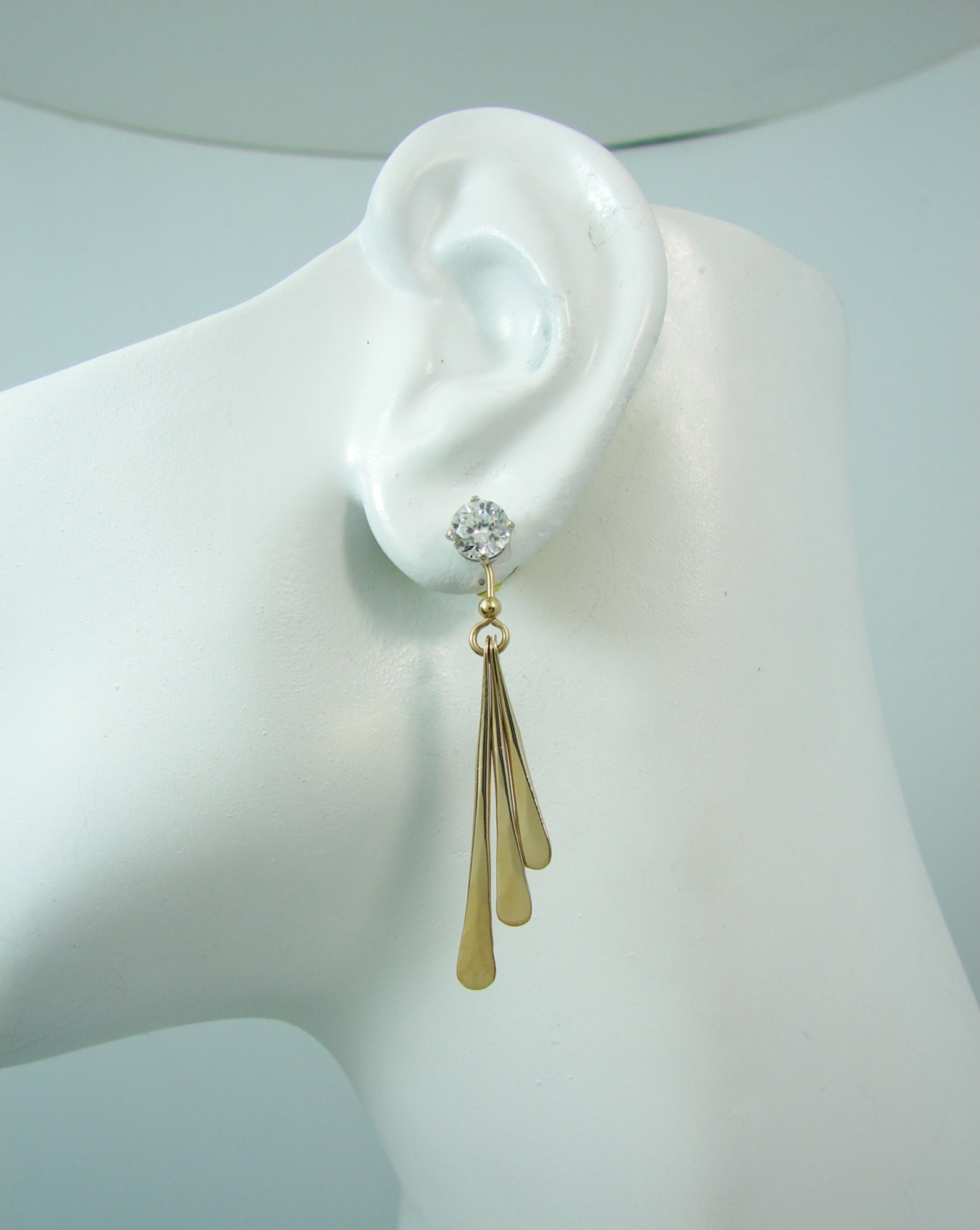 EARRING JACKETS for Studs Solid 14K Gold Ear Jackets - Etsy