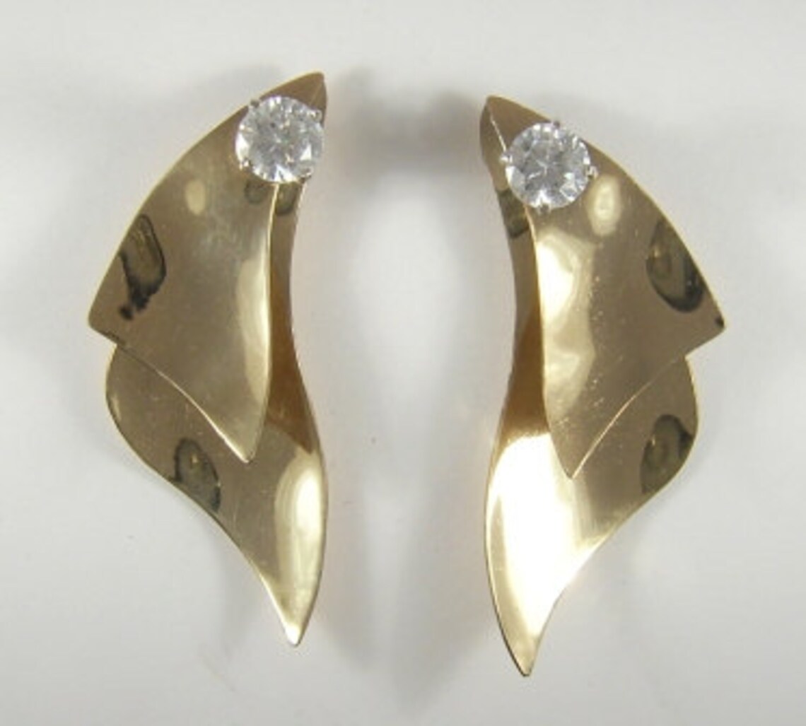 EARRING JACKETS for Studs Gold Dangle Jacket Diamond | Etsy