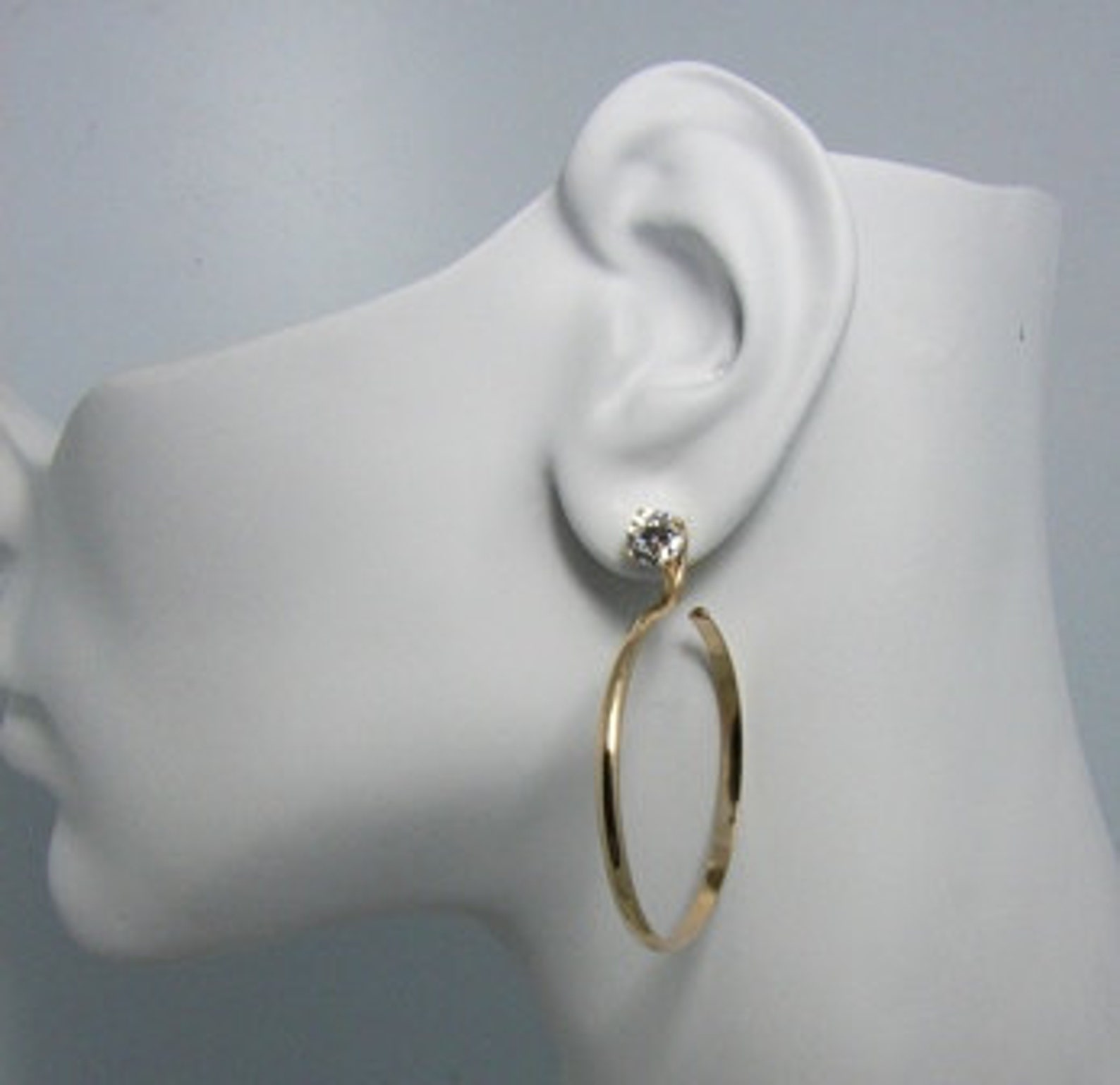 Earring Jackets Large Gold Hoop for Studs Smooth Hoops for - Etsy