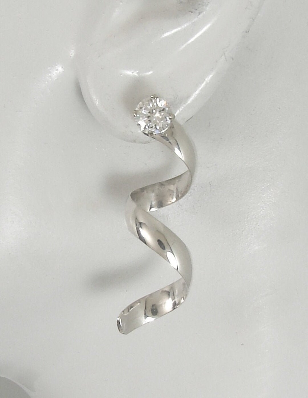 Earring Jackets, Sterling Silver Smooth Domed Spiral Dangle Earring ...