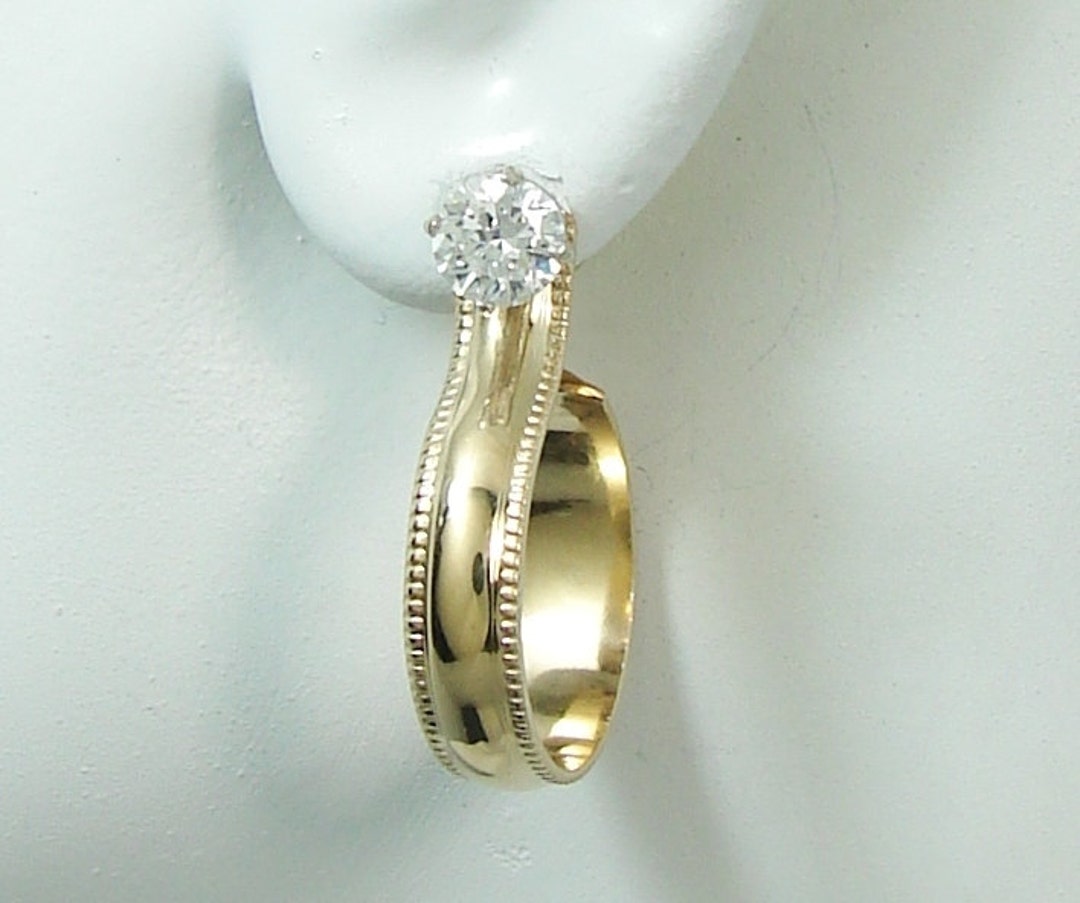 Earring Jackets Gold Diamond Jackets, Jacket for Post Earrings, Jackets ...