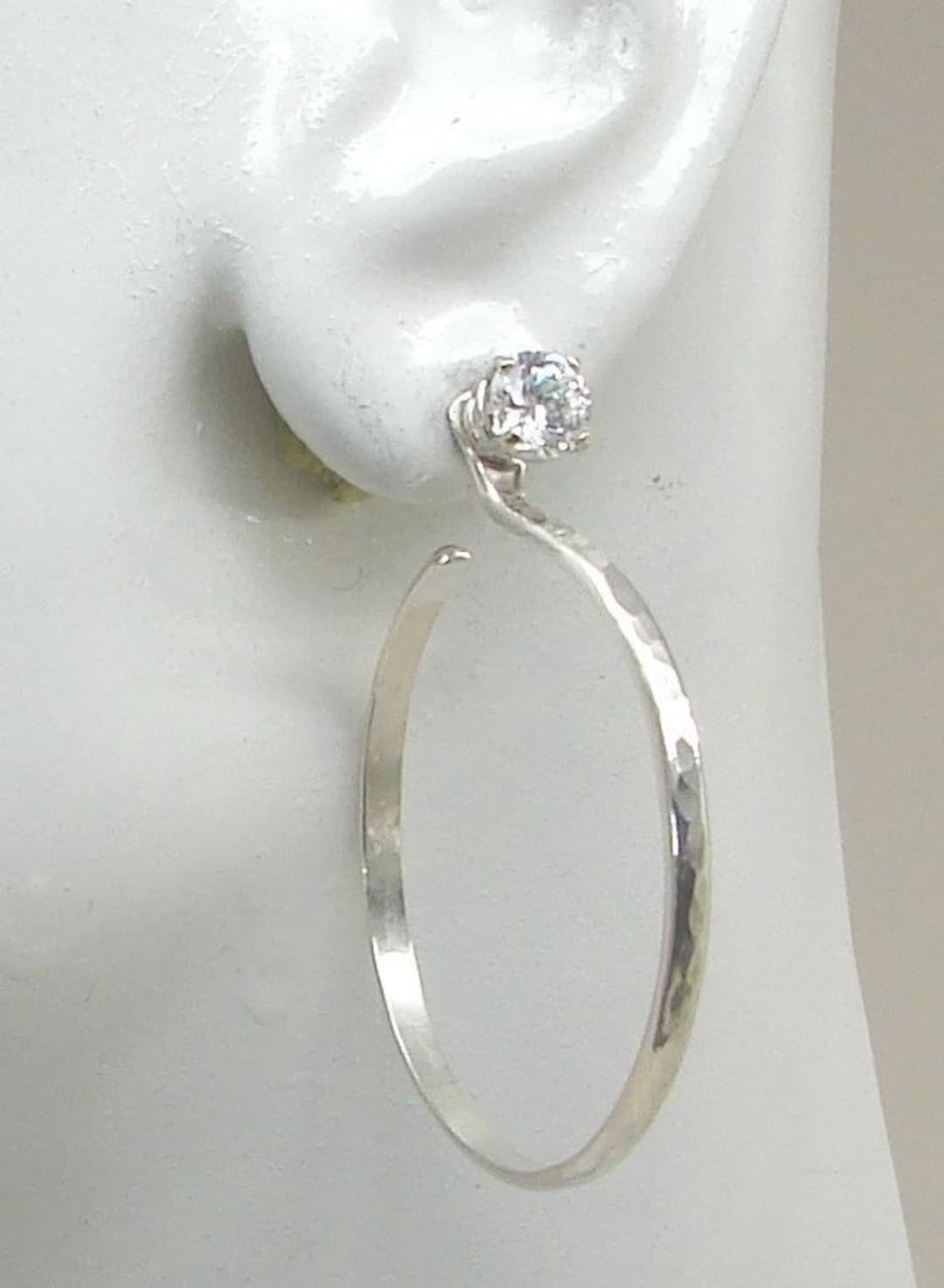 EARRING JACKETS Sterling Silver Hoop Jackets for Diamonds, Ear Jackets ...