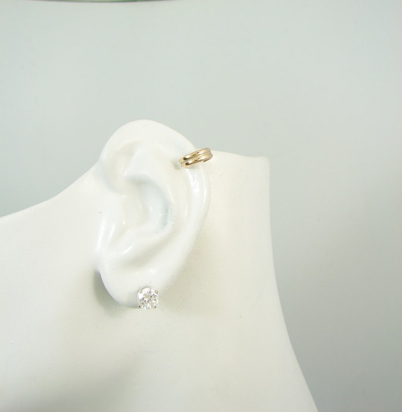 POST Pierced Cartilage Helix Hoop Piercing Solid Gold Hex | Etsy