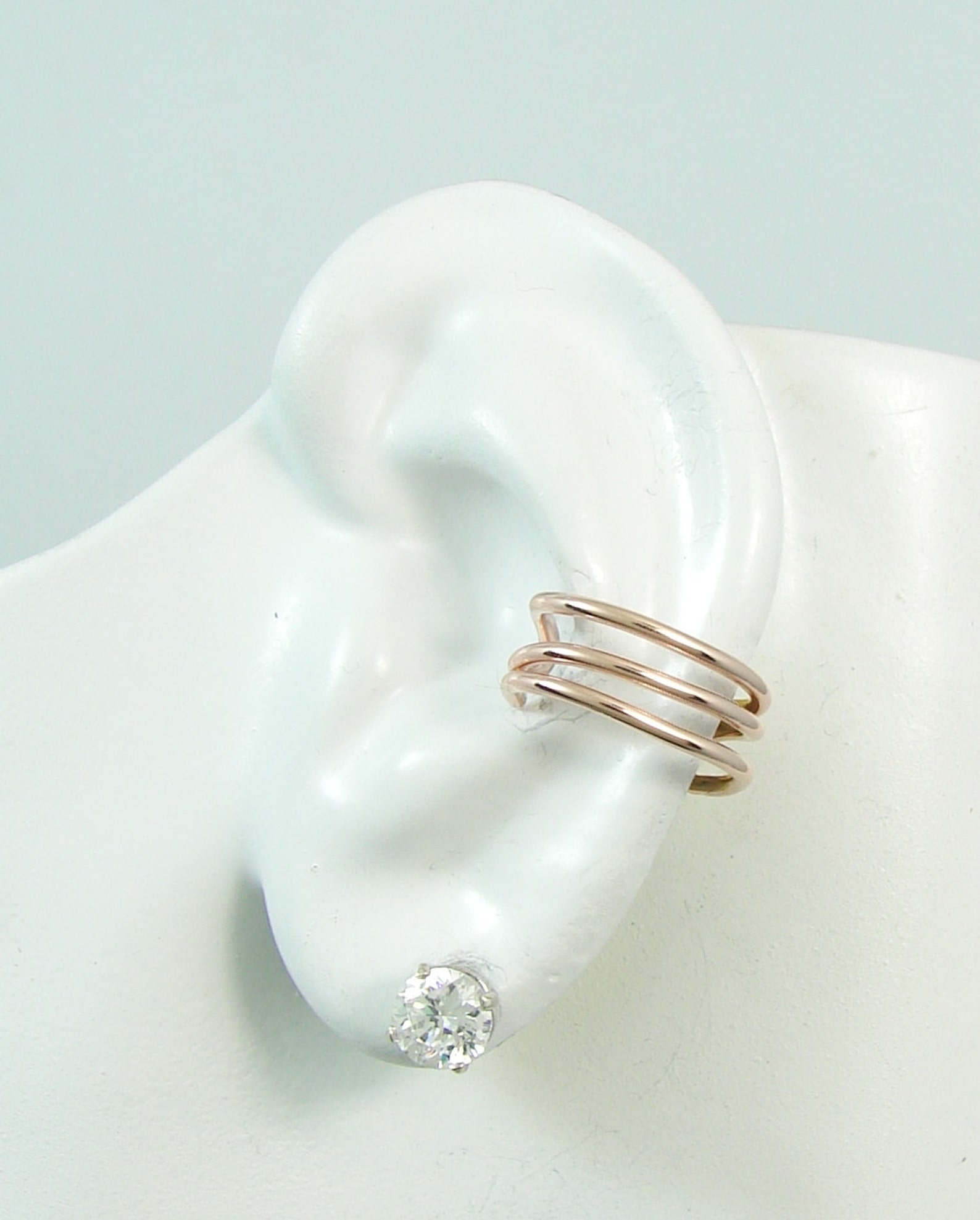 Gauge POST Hoop Earring for Conch Piercing Pink Rose Gold - Etsy