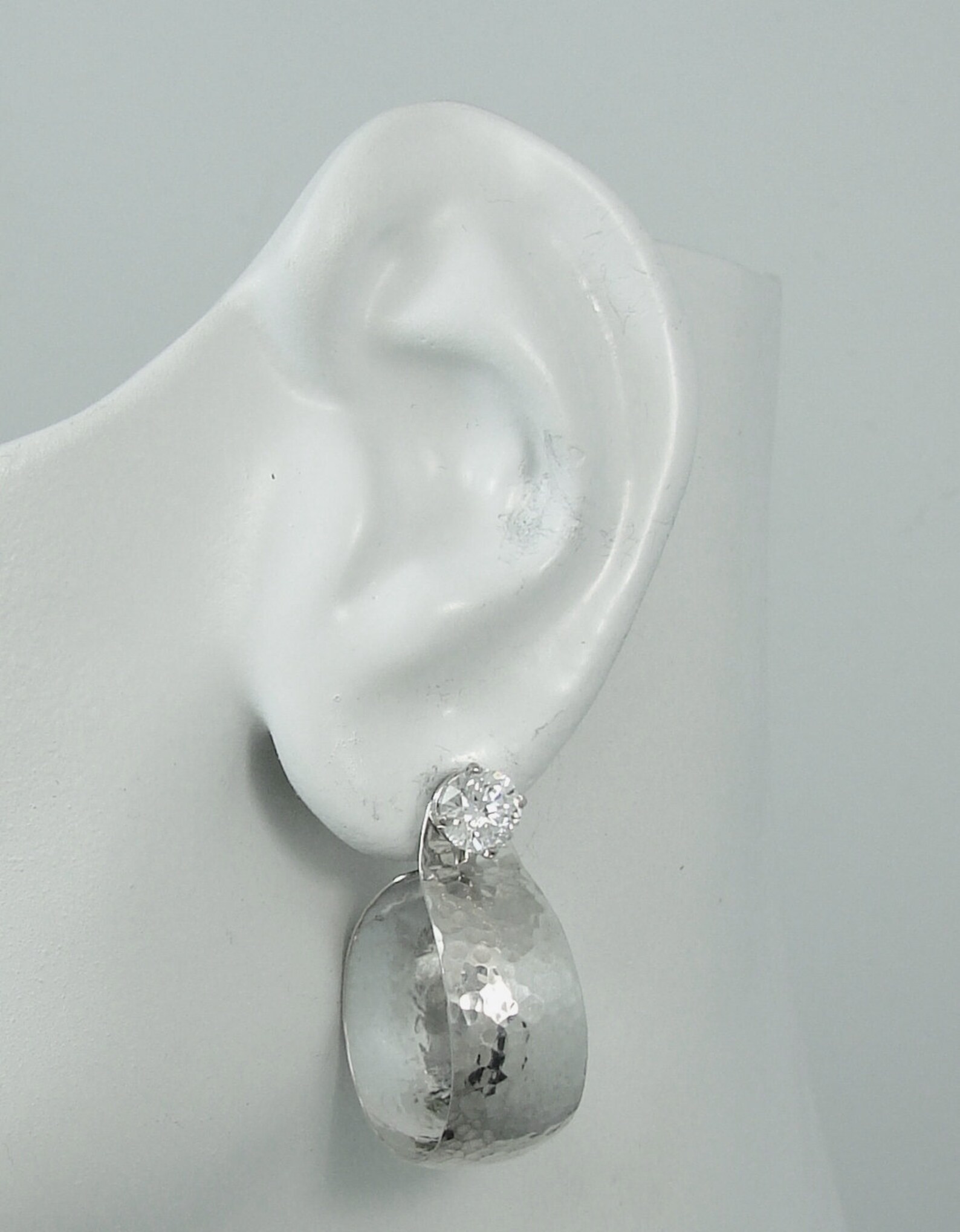 EARRING JACKETS Silver Dangle Hoop Jackets Post Earring - Etsy