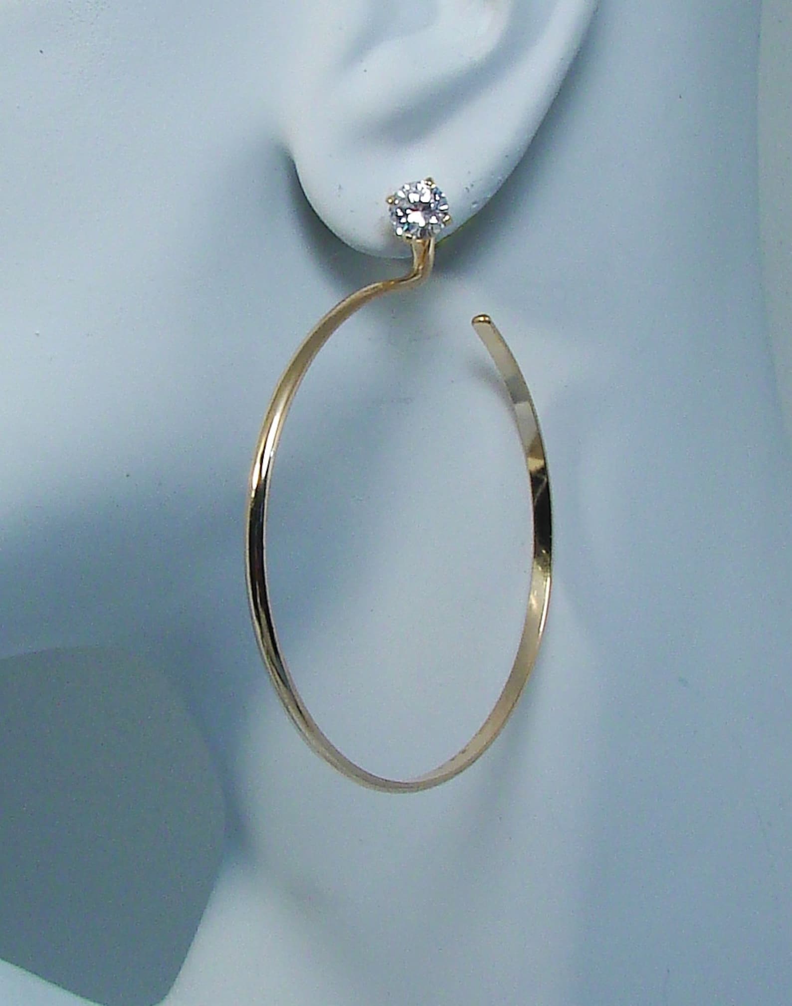 Earring Jackets Gold Extra LARGE Hoop Earring Jackets | Etsy