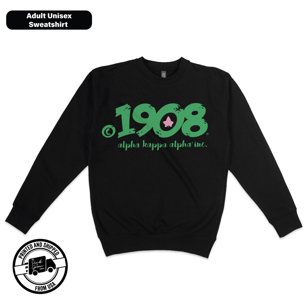 AKA 1908 Sorority Crewneck Sweatshirt, Alpha Kappa Alpha Fleece - Etsy