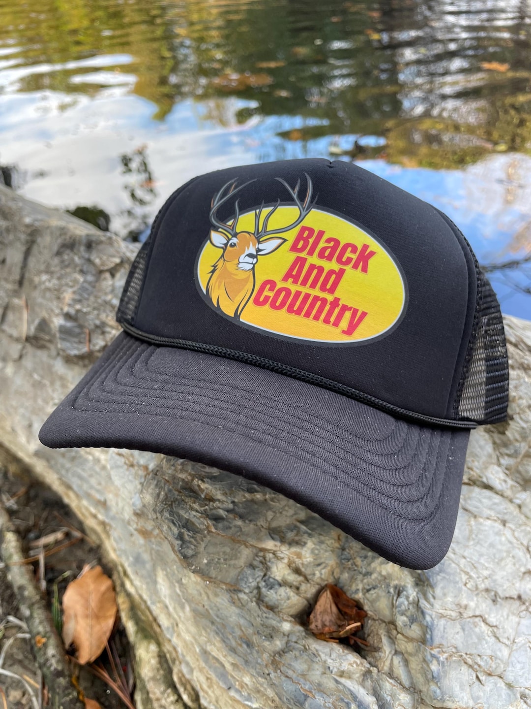Black and Country Trucker Hat - Etsy