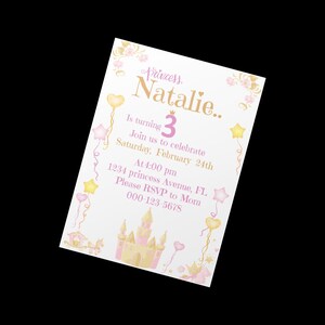 Princess Third Birthday Invitation (digital Product) - Etsy