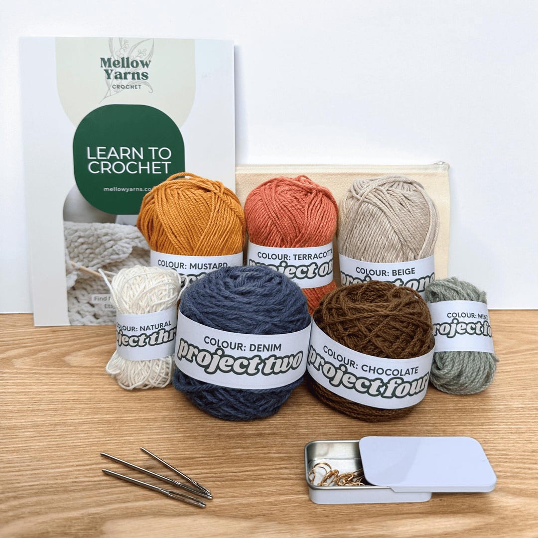 Learn to Crochet Kit: 4 Beginner Projects With Video Tutorials - Etsy