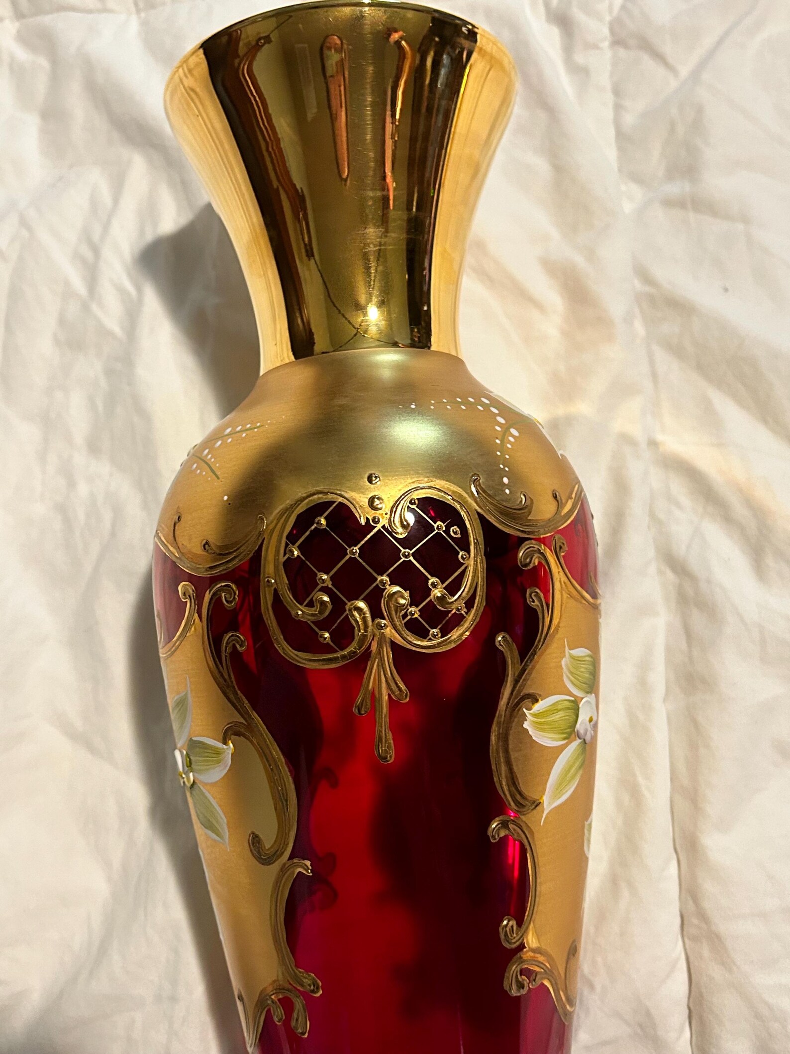 Murano Italian Glass Vase in 24k Gold - Etsy