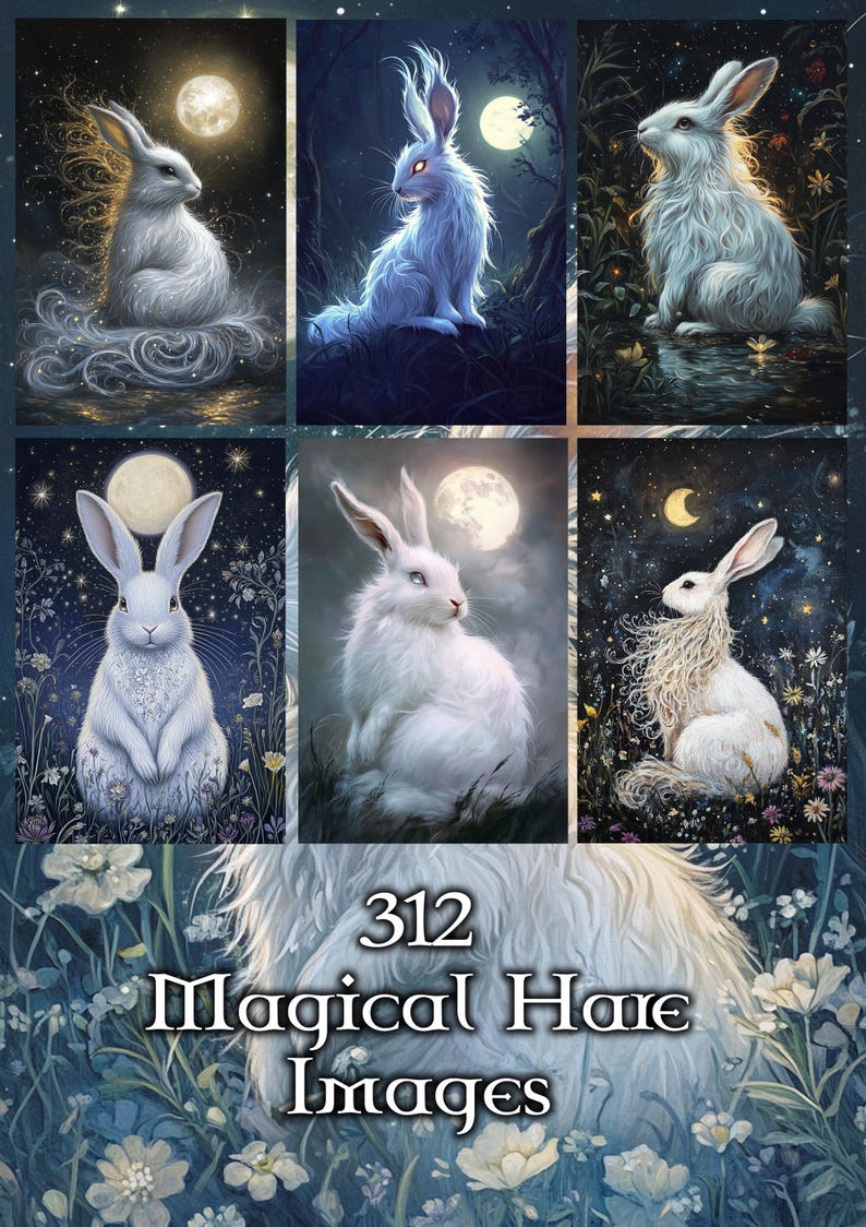Celtic Magical Hare Clipart Fantasy Style Hare Illustrations PRINT ...