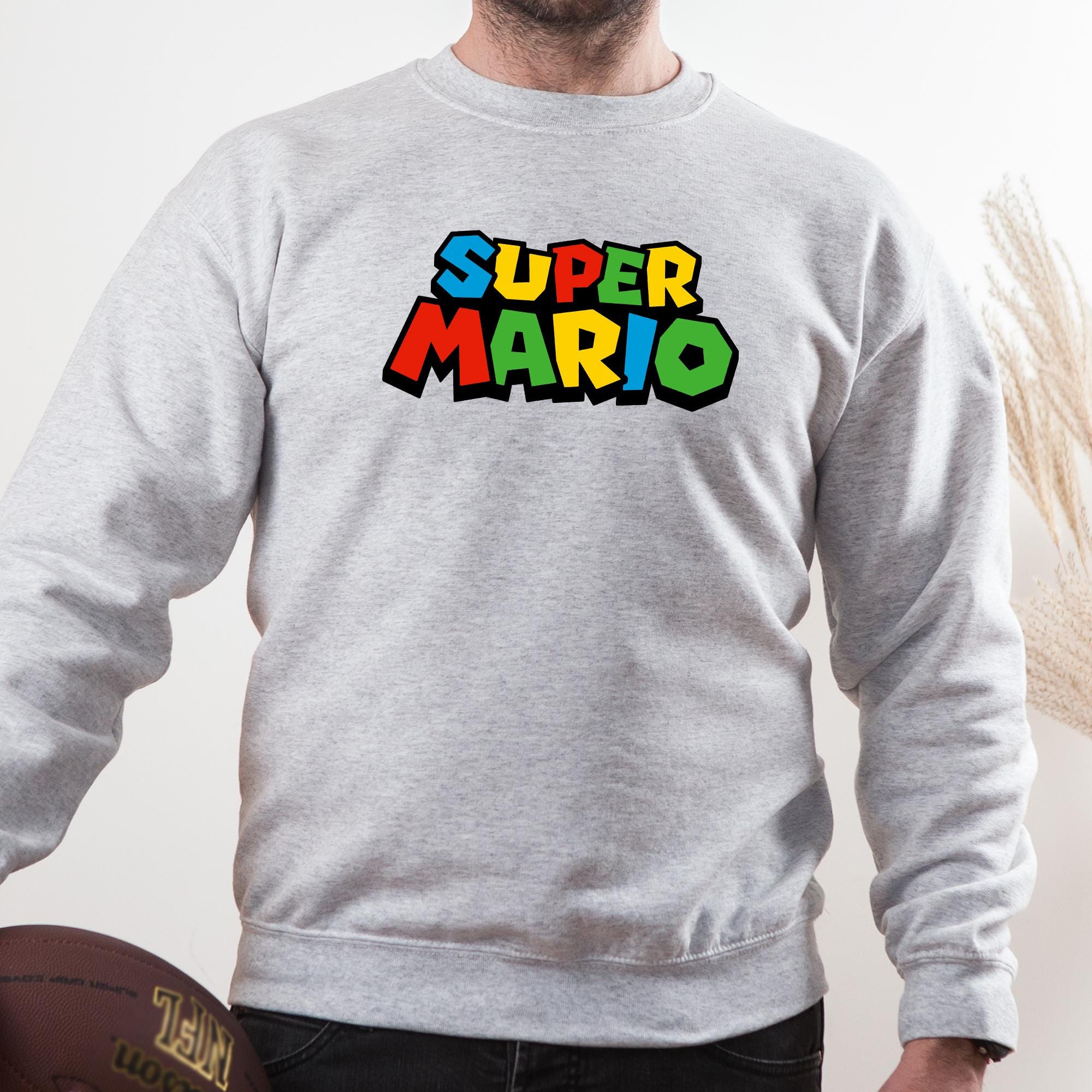 Super Mario Sweatshirt, Mario Graphic Crewneck, Super Mario Hoodie ...