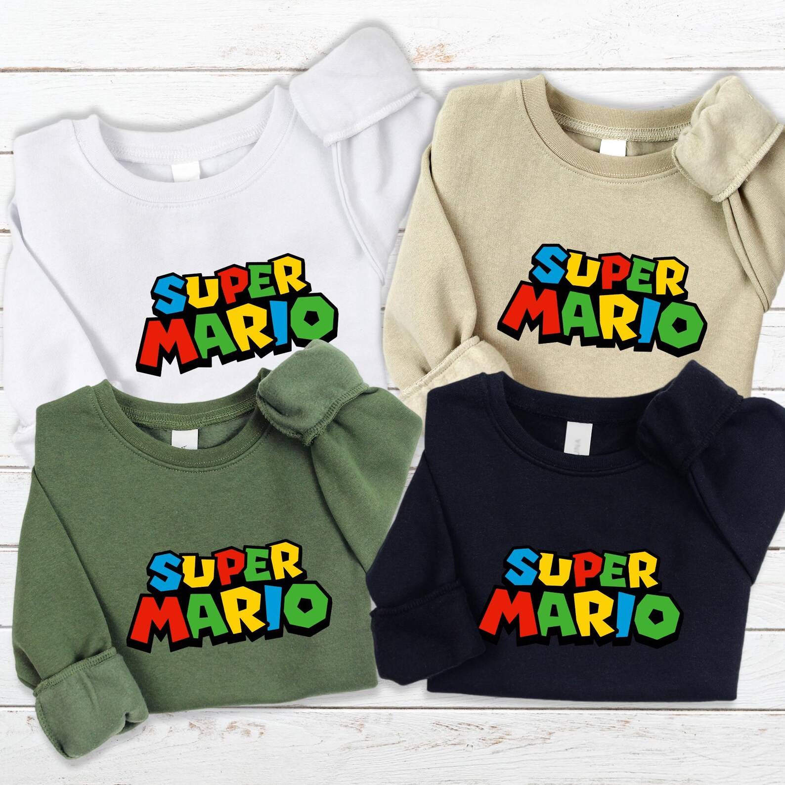 Super Mario Sweatshirt, Mario Graphic Crewneck, Super Mario Hoodie ...