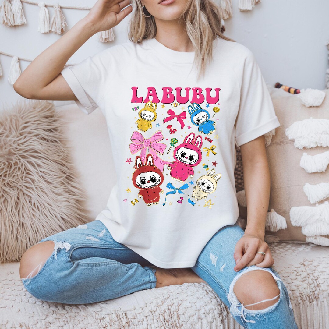 Labubu Cartoon Character Shirt, Labubu Coquette Tshirt, Kawaii Labubu ...