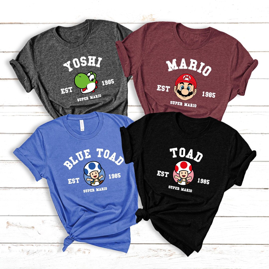 Super Mario Character Shirt, Super Mario Birthday T-shirt, Super Mario ...